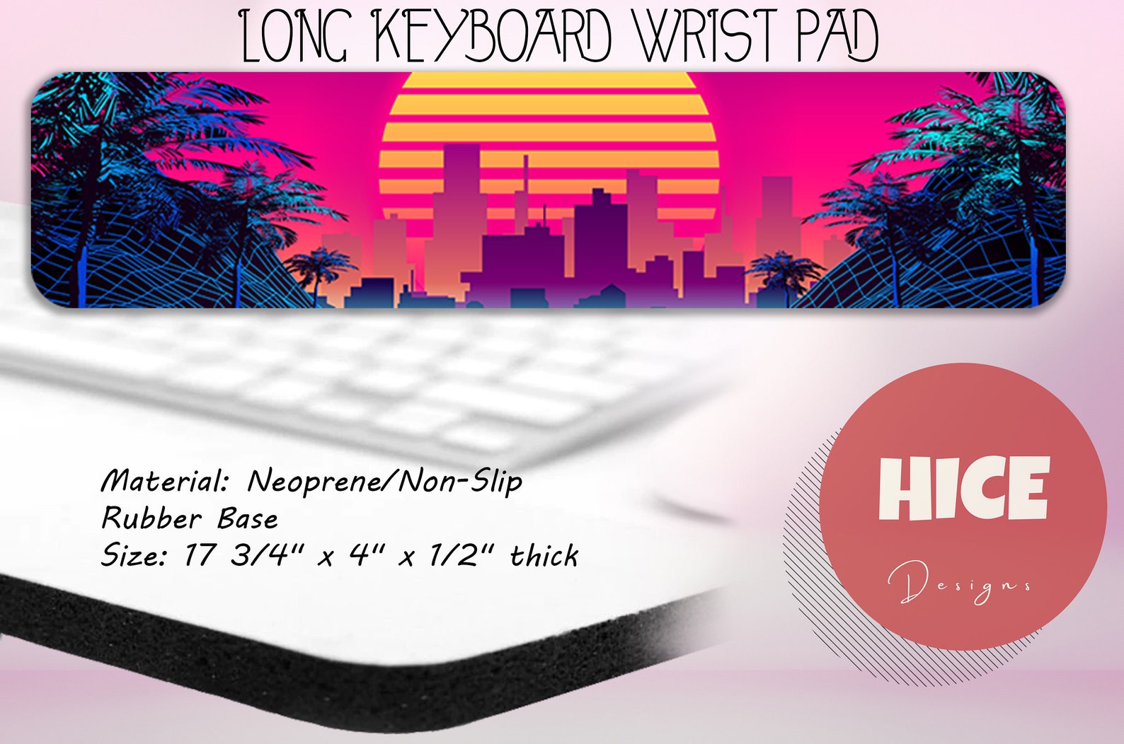 80s Style Retro Tropical Desk Mat Extra Large Desk Mat Cute | Etsy