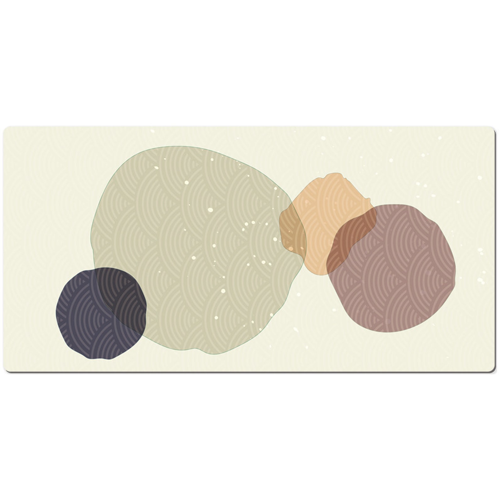 Japanese Art Beige Abstract Desk Mat Cute Desk Mat Extended | Etsy