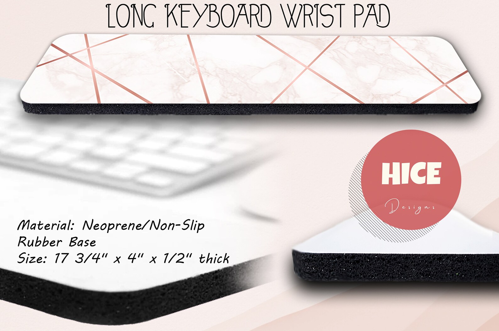 Luxury Rose Gold Pink Marble Desk Mat and Keyboard Wrist Pad - Etsy