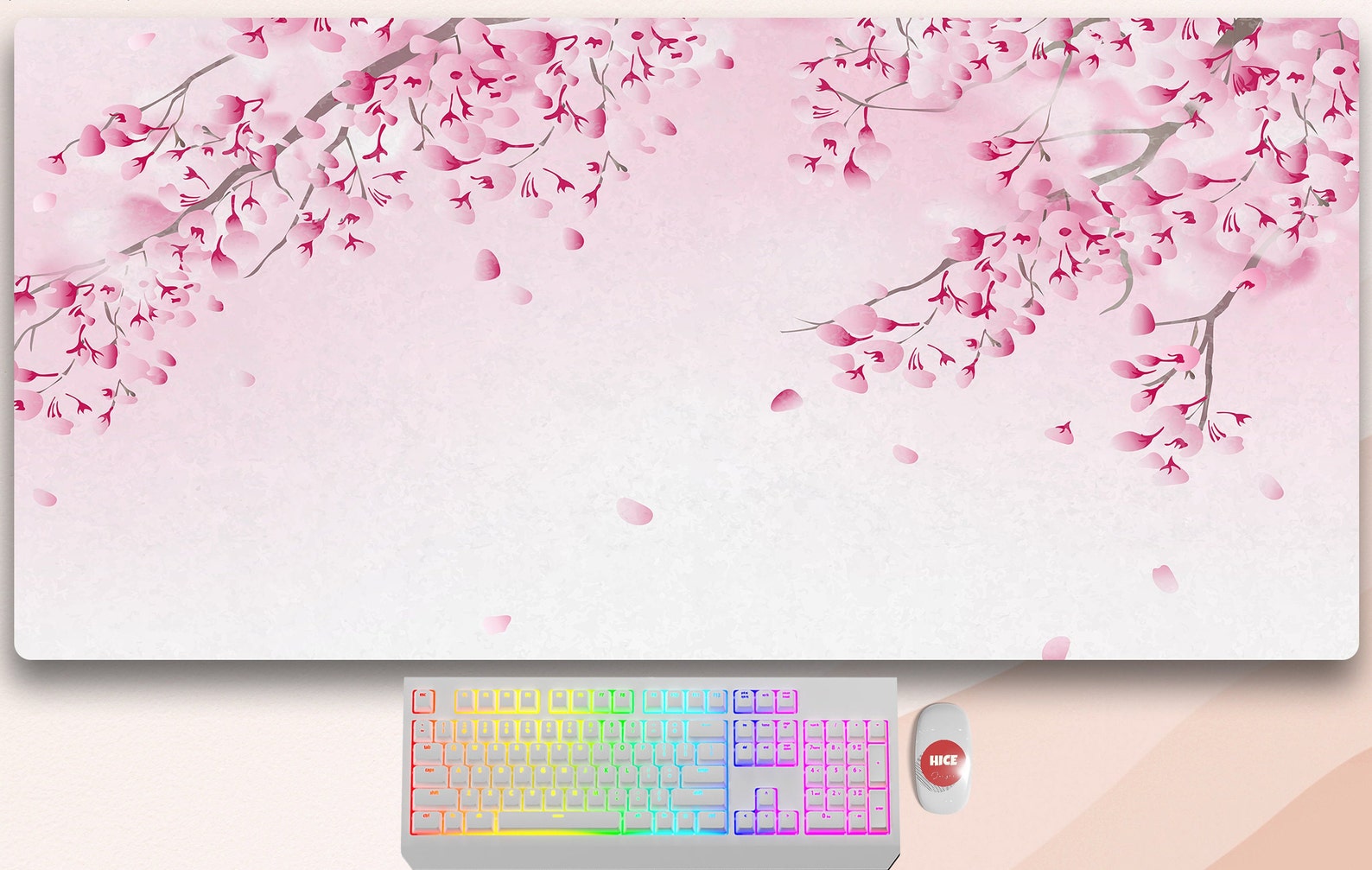 Cute Pink Tree Desk Mat Extra Large Desk Mat Cute Extended - Etsy