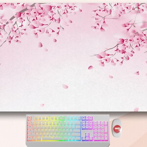 Cute Pink Tree Desk Mat Extra Large, Desk Mat Cute, Extended Mouse Pad ...