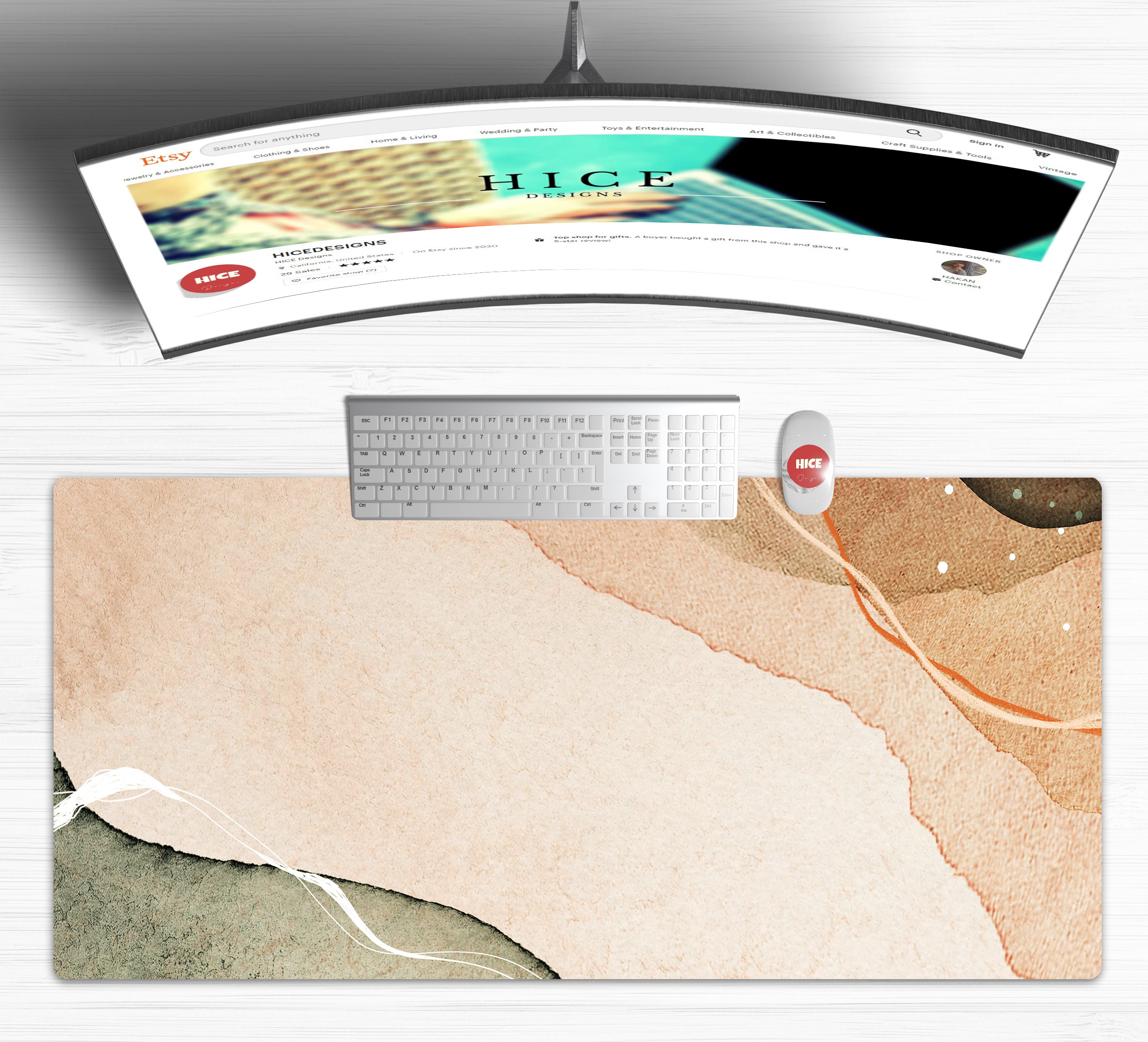 Earth Tone Boho Desk Mat Desk Mat Extra Large Cute Desk Mat | Etsy