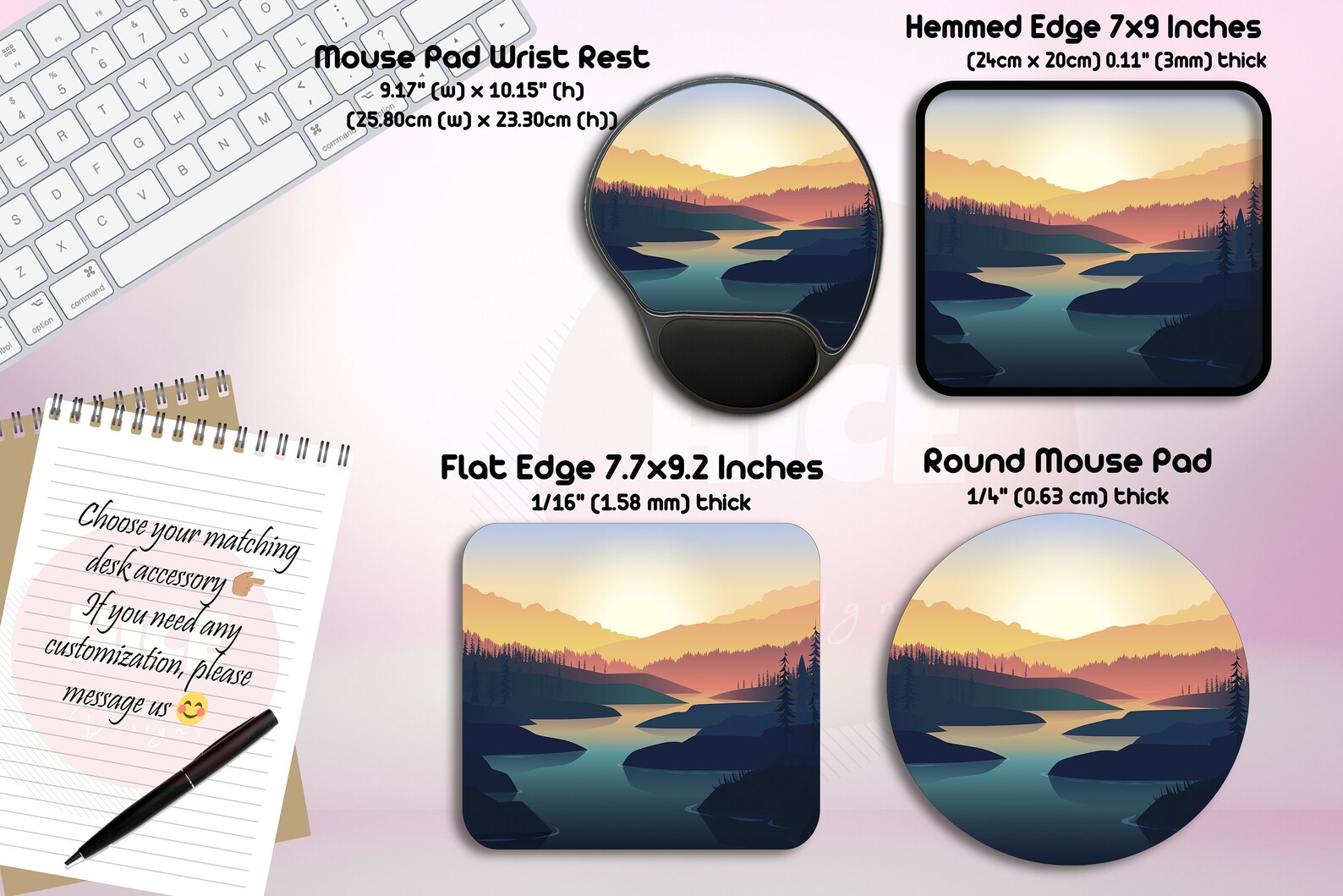 Sunset River Landscape Desk Mat Extra Large Desk Mat Large - Etsy