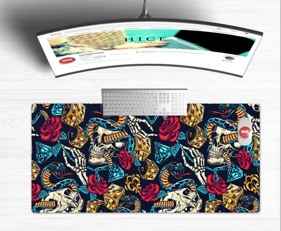 Vintage Tattoo Illustration Gaming Desk Mat Desk Mat for Home | Etsy