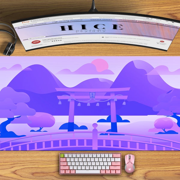 Japanese Temple Desk Mat - Etsy