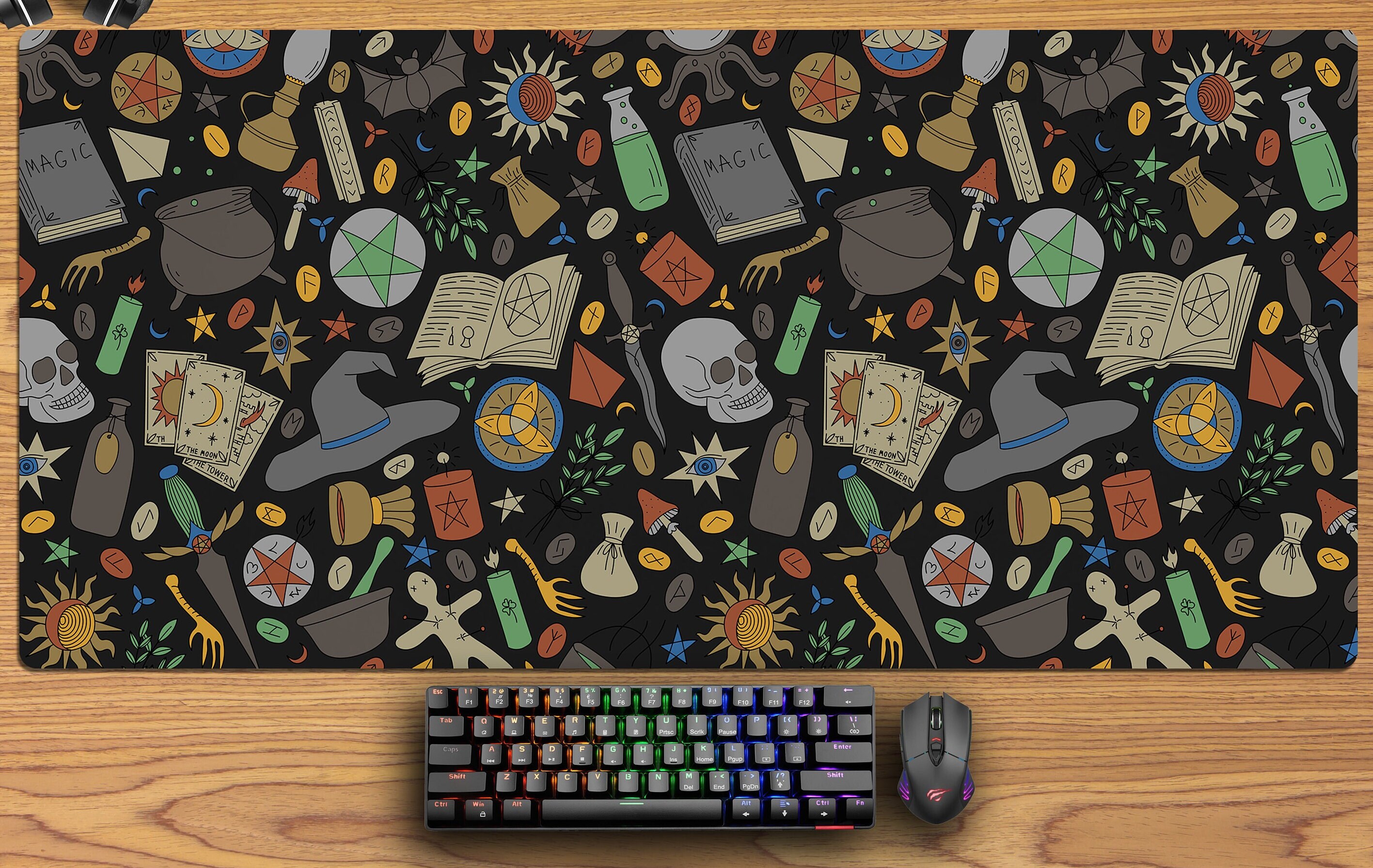 Kawaii Goth Spooky Mystical Witch Desk Mat Witchy Extended - Etsy