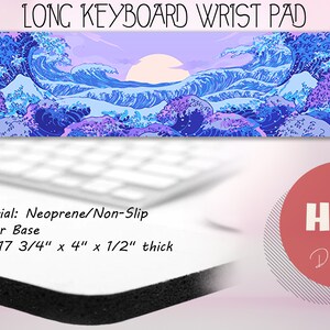 Sunset Behind the Japanese Wave Purple Cute Desk Mat Cute - Etsy