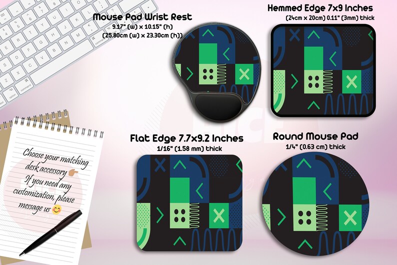 Cubical Geometric Shapes Desk Mat Extra Large Desk Mat Cute - Etsy