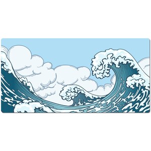 Japanese Wave Desk Mat Cute Extended Mouse Pad Cute Mouse | Etsy