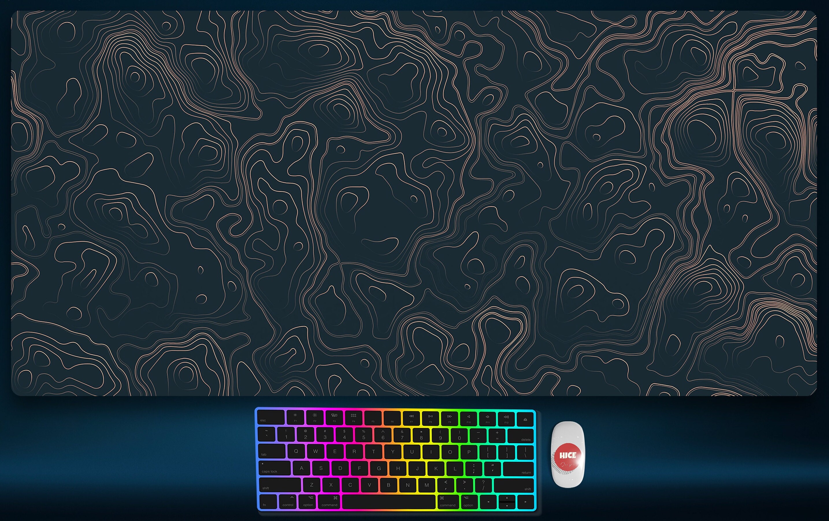 Dark Topography Map Desk Mat Extra Large Home Office Desk - Etsy