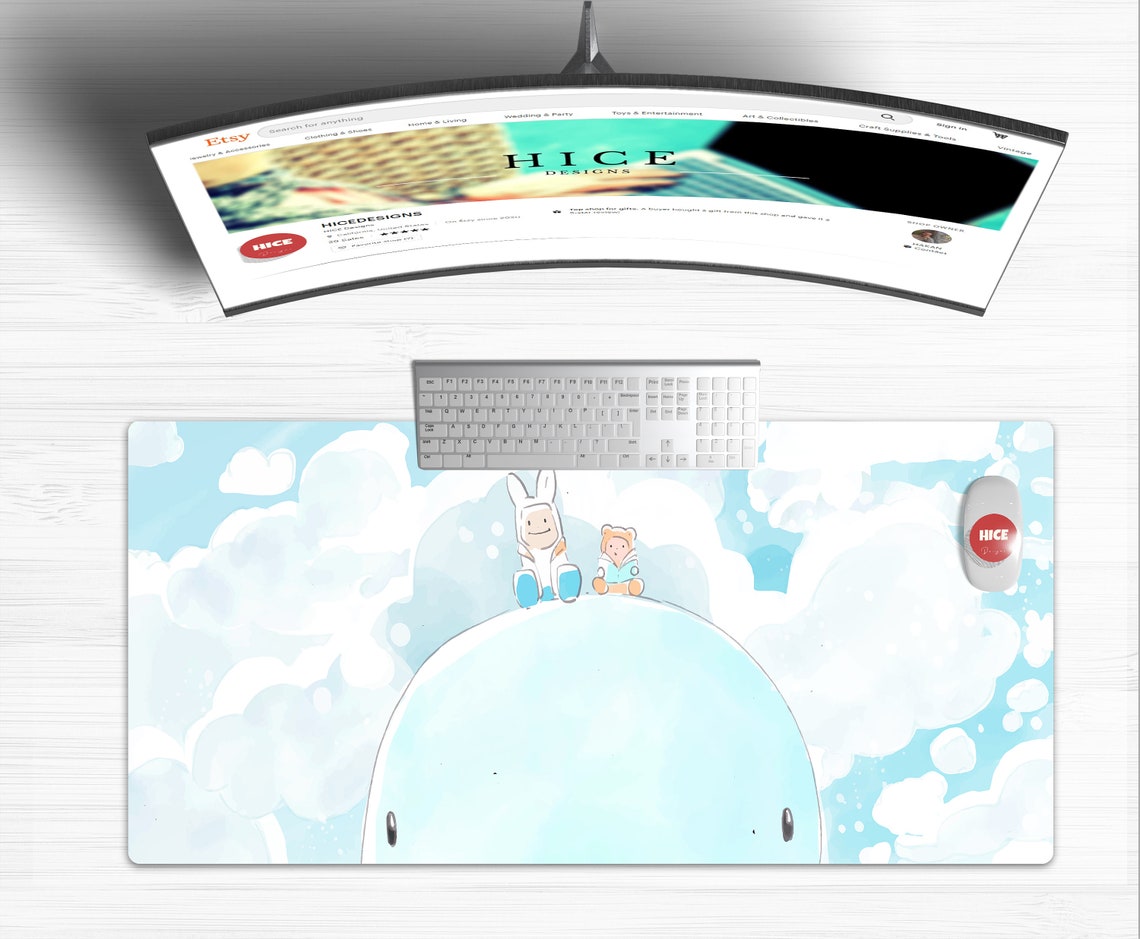 Kawaii Cute Anime Oversize Desk Mat With Keyboard Wrist Rest / | Etsy