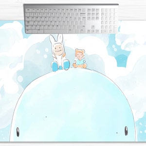 Kawaii Cute Anime Oversize Desk Mat With Keyboard Wrist Rest / Big ...