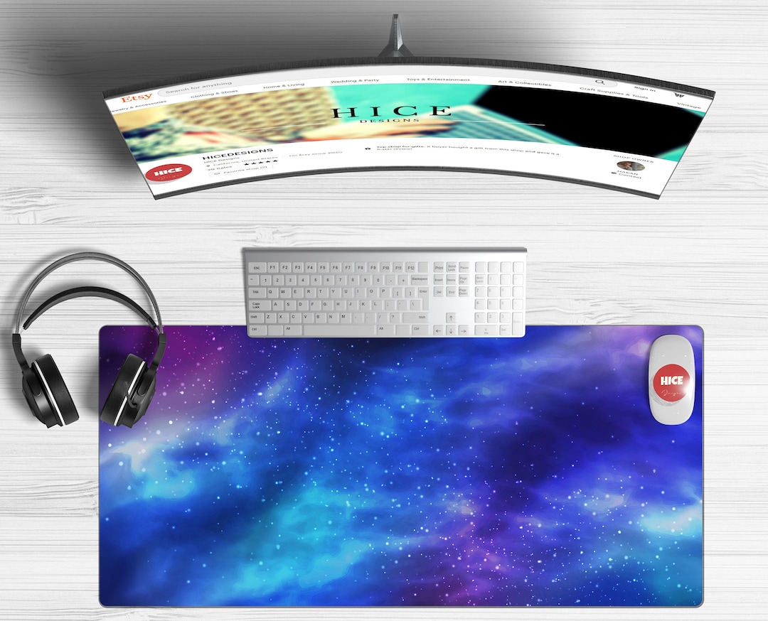 Shiny Colorful Galaxy Desk Mat Extra Large Extended Mouse - Etsy