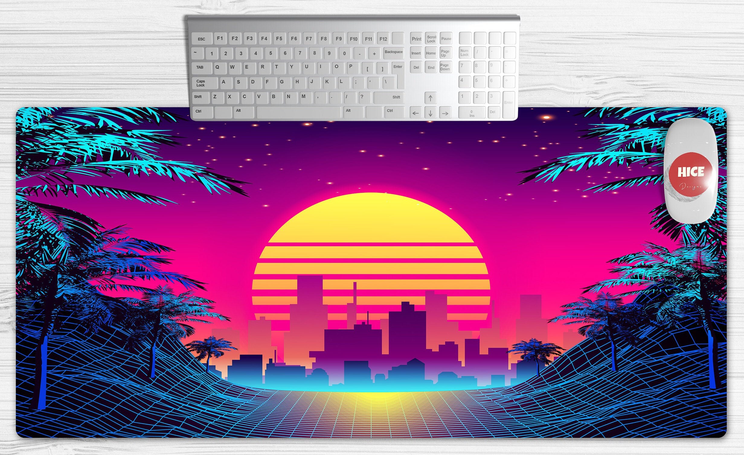 80s Style Retro Tropical Desk Mat Extra Large Desk Mat Cute | Etsy