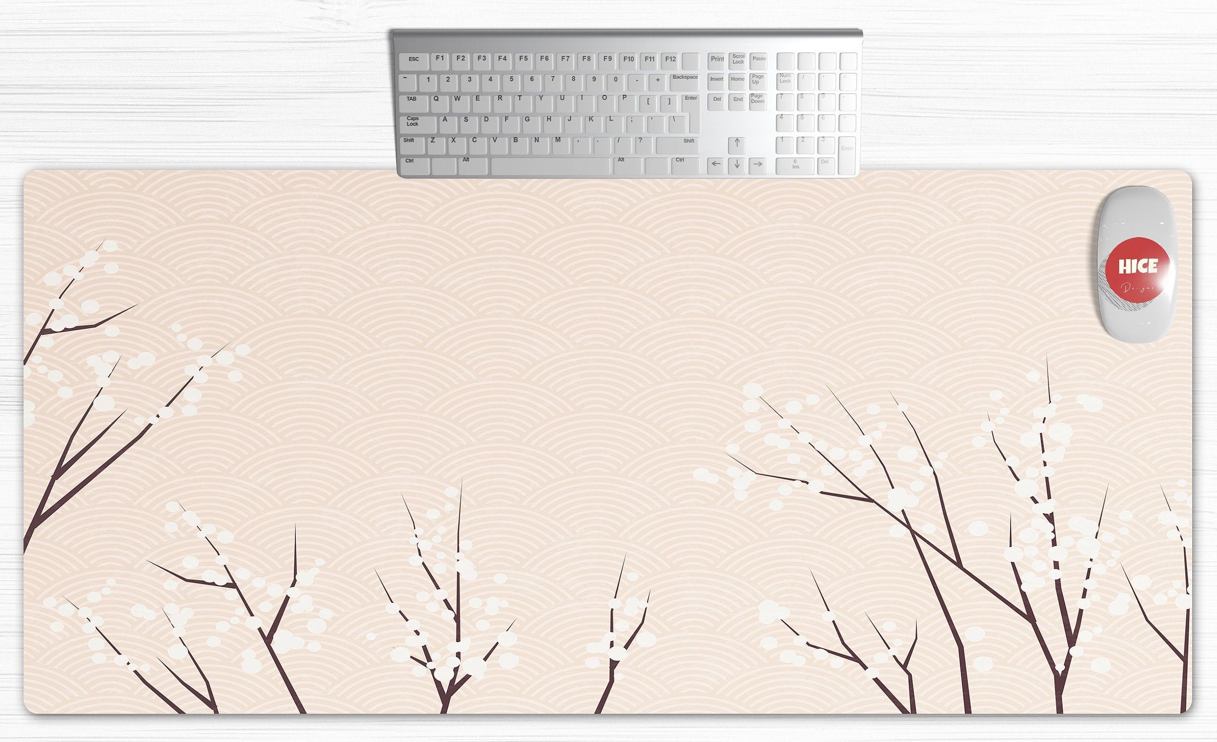 Oriental Japanese Style Abstract Floral Desk Mat Desk Mat | Etsy