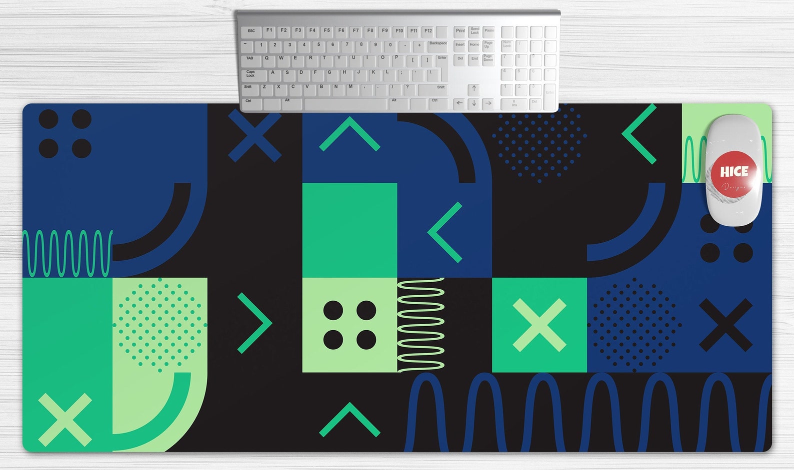 Cubical Geometric Shapes Desk Mat Extra Large Desk Mat Cute | Etsy