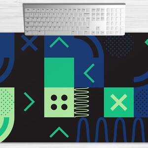 Cubical Geometric Shapes Desk Mat Extra Large Desk Mat Cute | Etsy