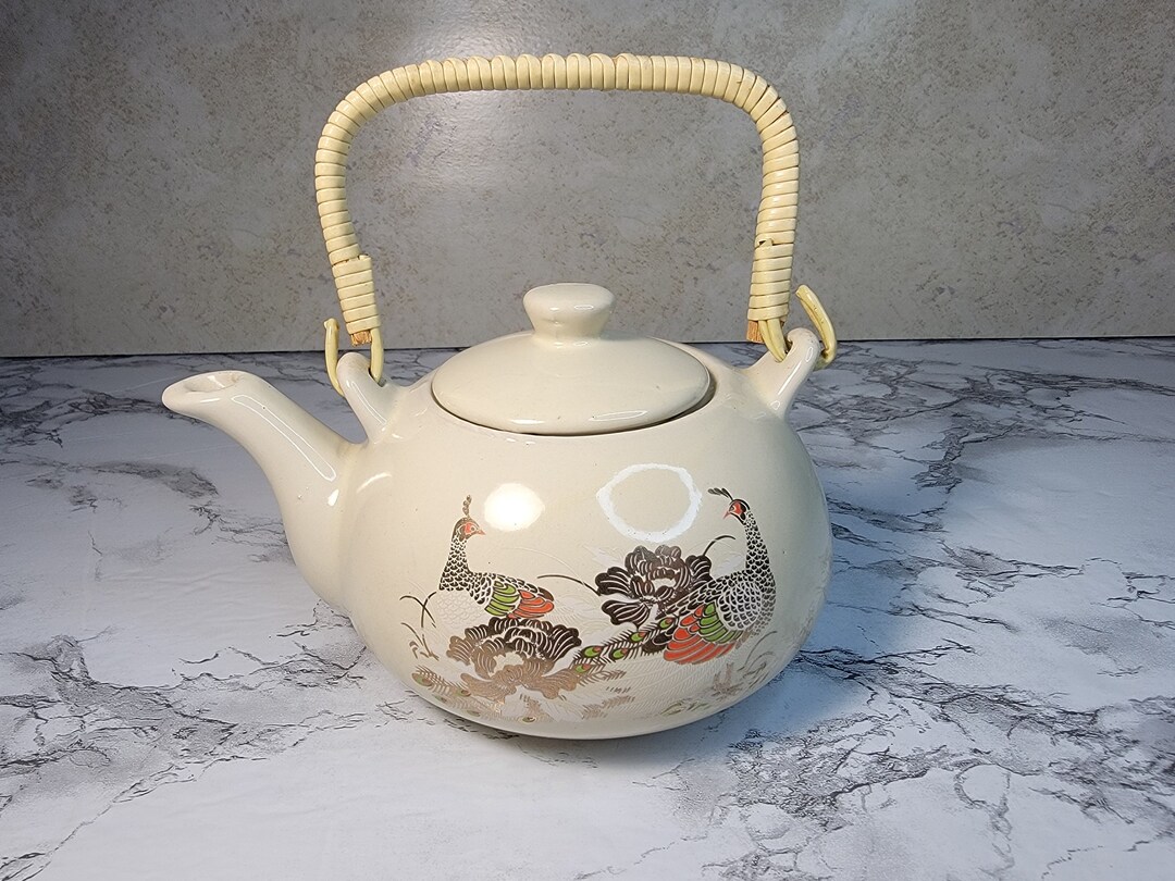 Vintage Japanese Tea Pot With Japanese Pheasants - Etsy