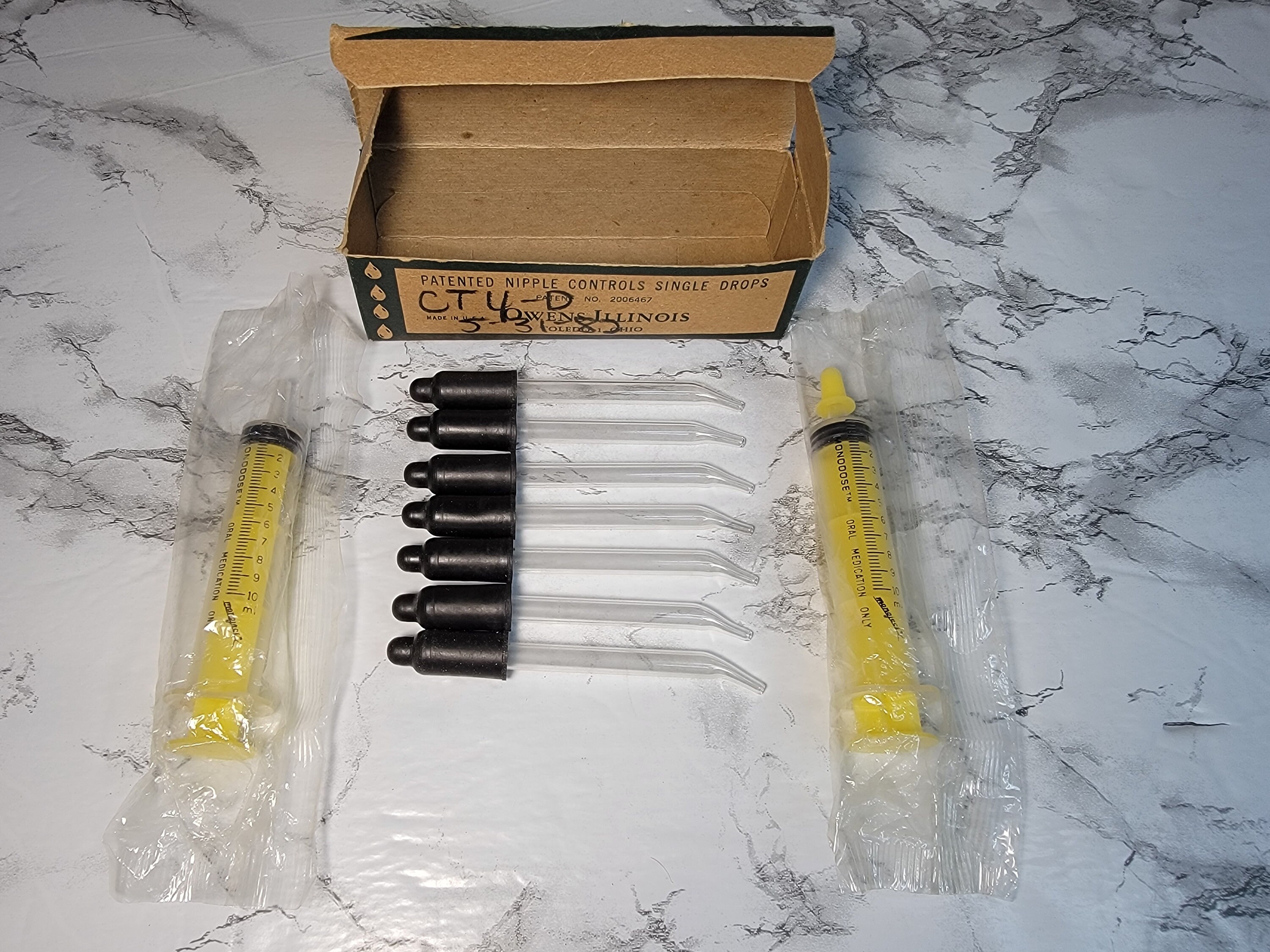 Vintage Medical Monoject Syringes and Drop-a-time Bent Medicine ...