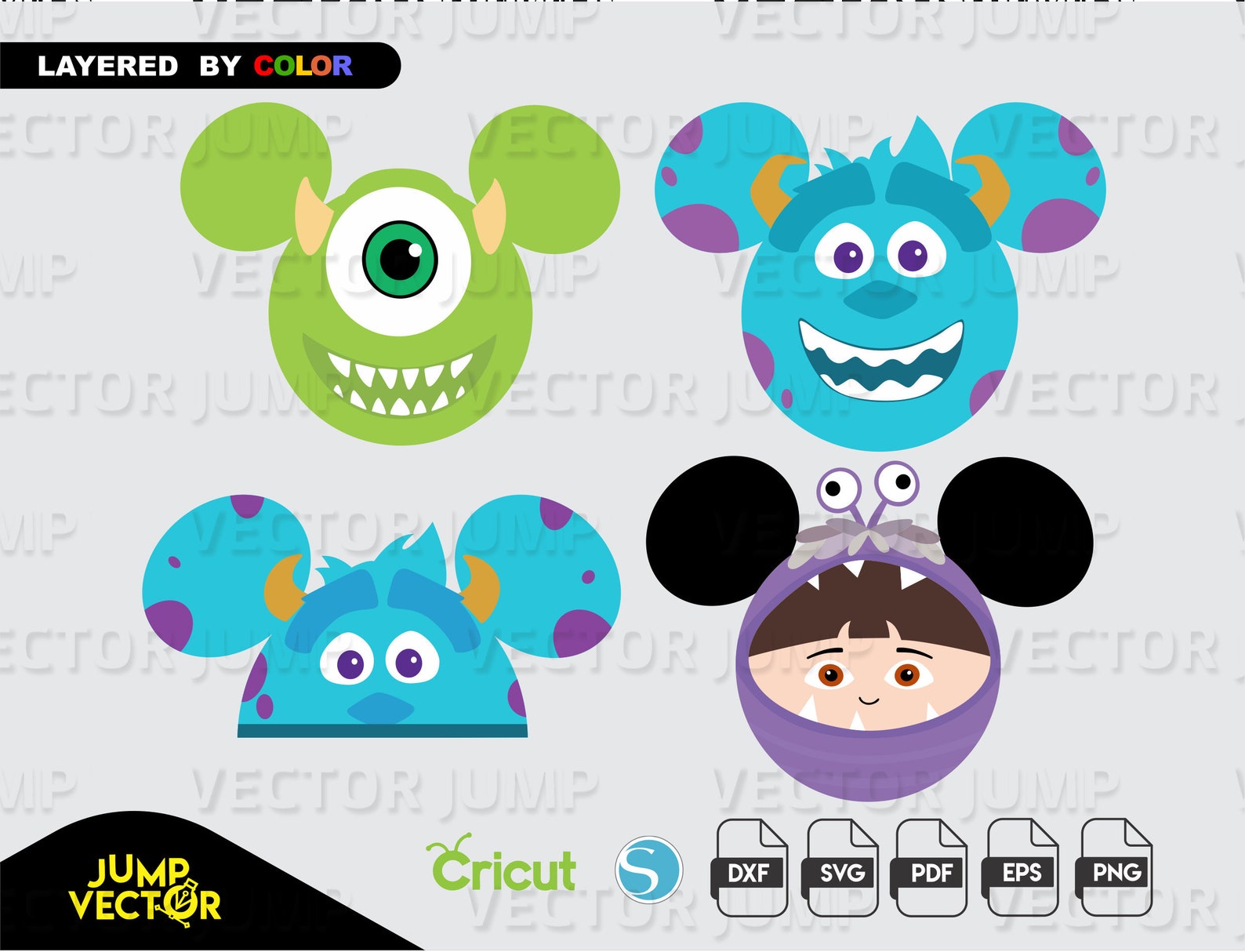 MONSTER INC Mickey head dxf eps svg pdf png cricut | Etsy