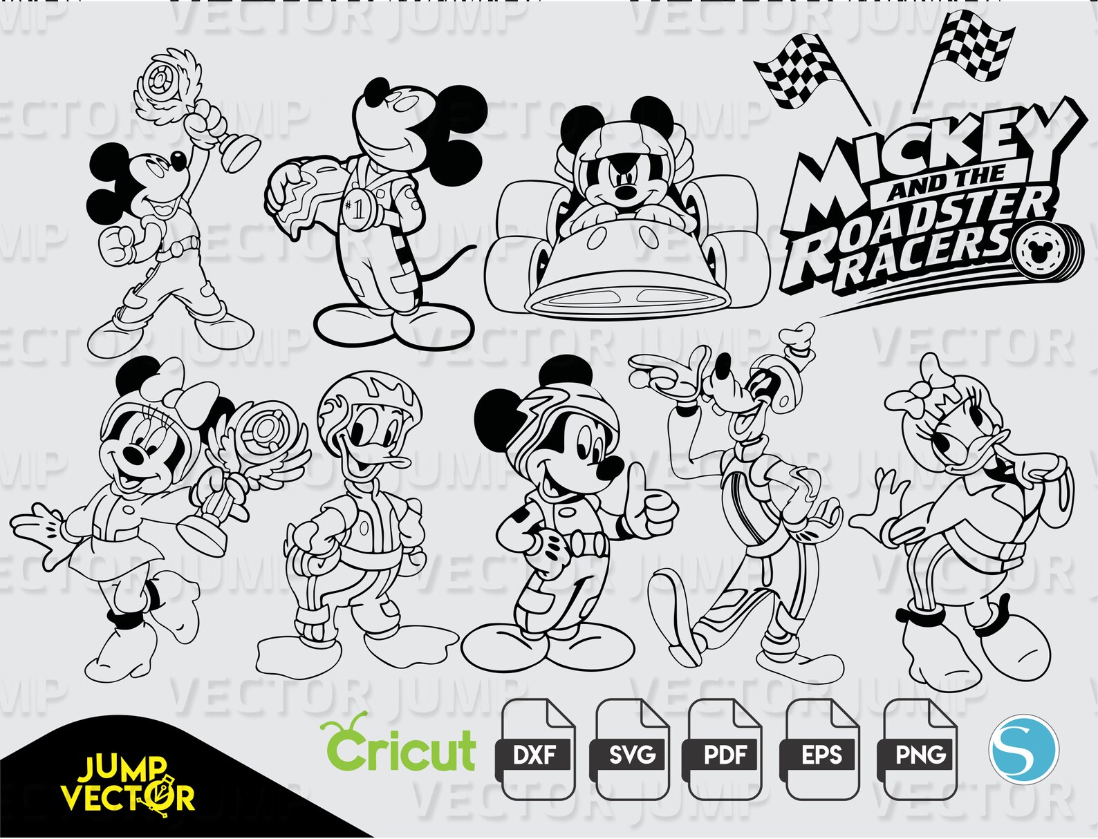 Mickey and the Roadster Racers dxf eps svg pdf png | Etsy