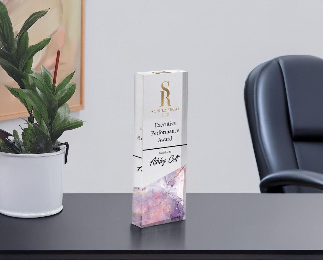 Personalized Clear Award Plaque | Trophy Award | Corporate Trophy Award ...