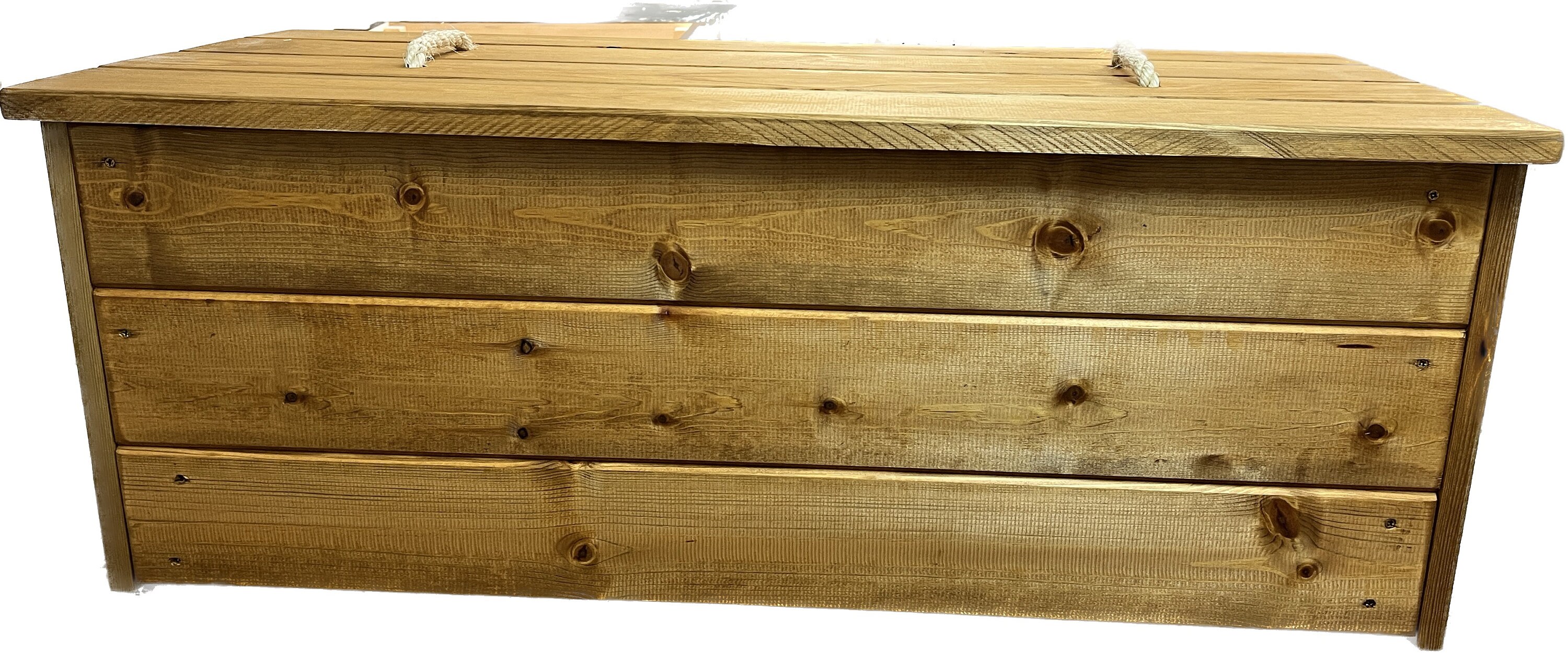 STORAGE OTTOMAN Solid Wooden Chest Rope Handle Trunk - Etsy UK