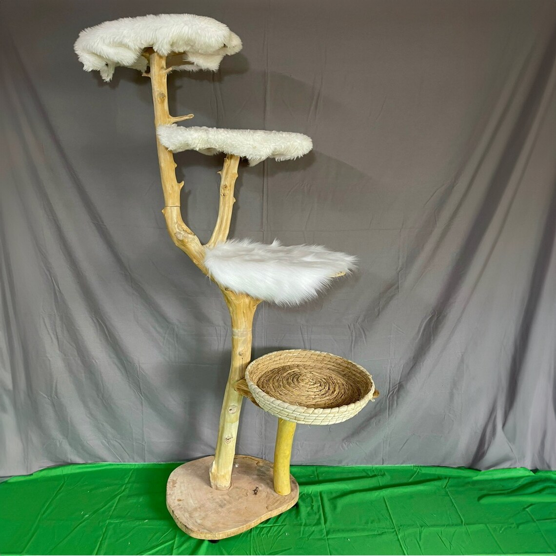 Driftwood Cat Tree Tower Modern Cat Climbing Tree Branch Shelf Natural ...