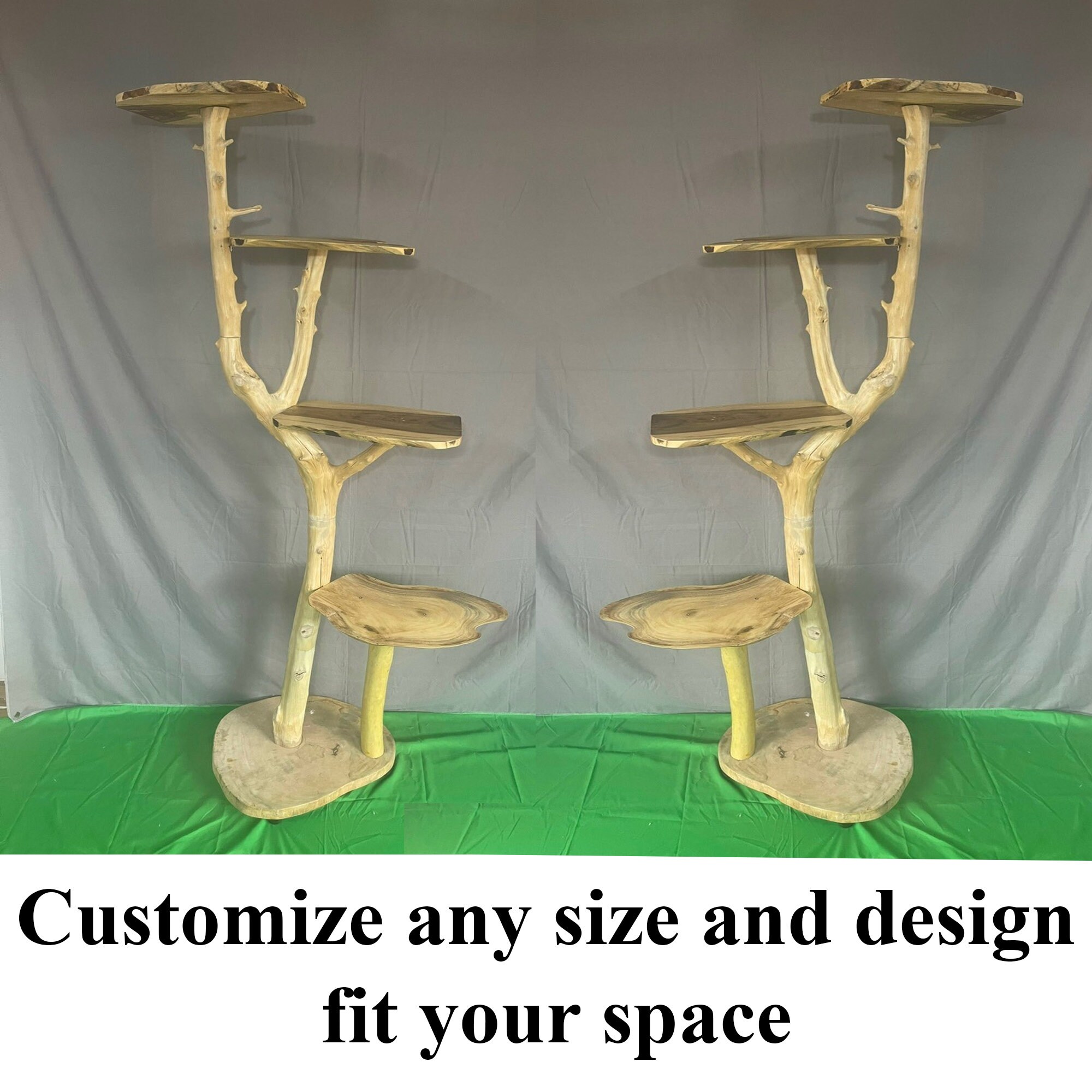 Driftwood Cat Tree Tower Modern Cat Climbing Tree Branch Shelf Natural ...