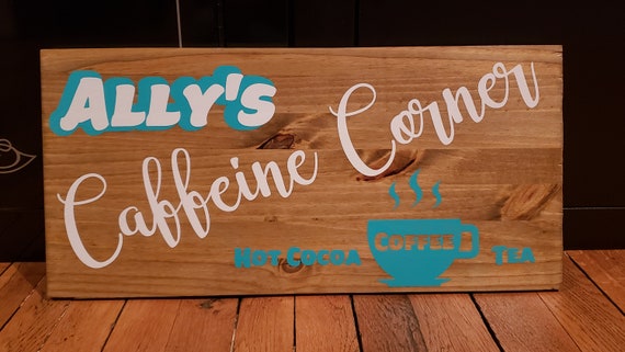 Coffee Corner Sign / Caffeine Corner Sign Personalized | Etsy