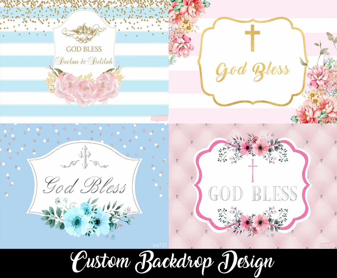 God Bless Backdrop,baby Baptism Background,first Holy Communion ...