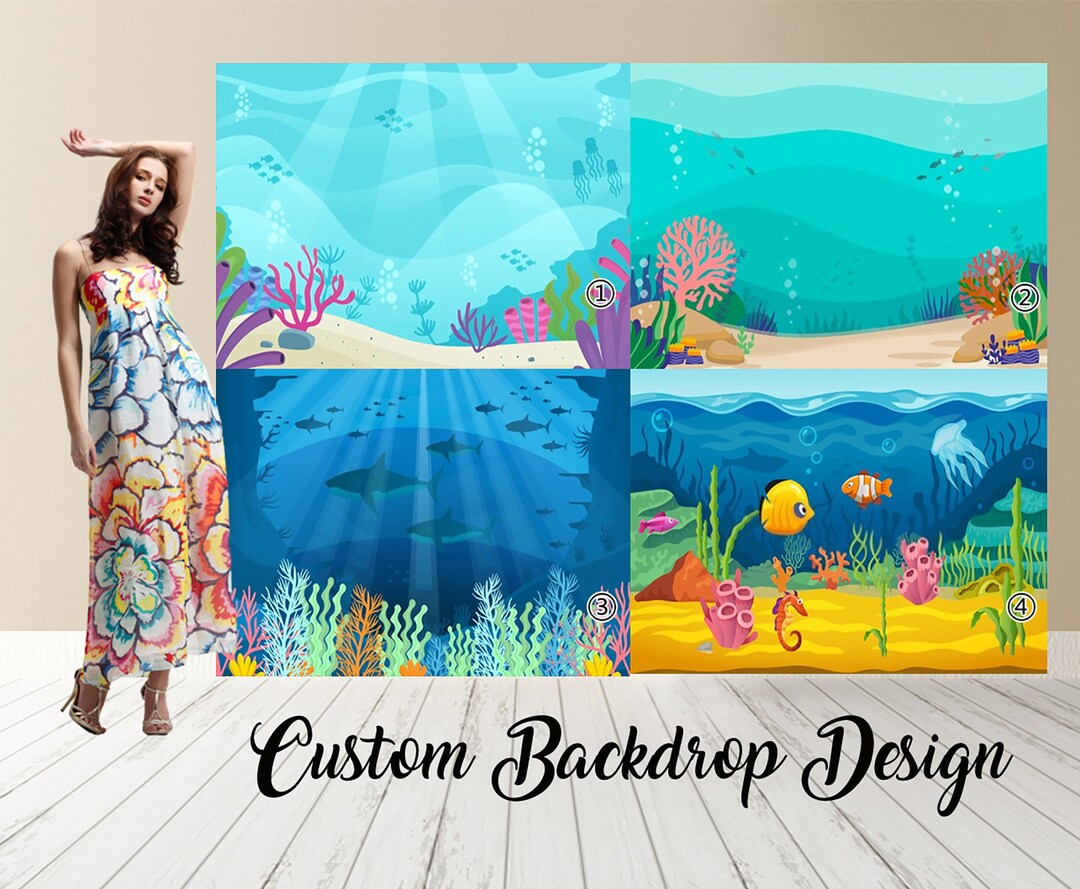 Romantic Ocean Undersea Scenery Background, Coral Jellyfish Decoration ...