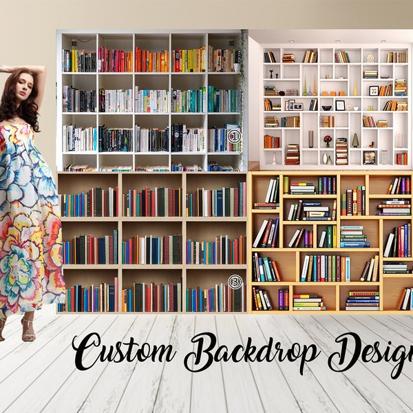 School Bookshelf Backdrop - Etsy