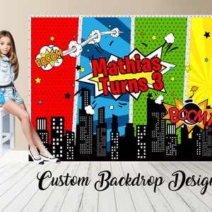 Cartoon Comic City Super Hero Photography Backgrounds for Photo Studio ...