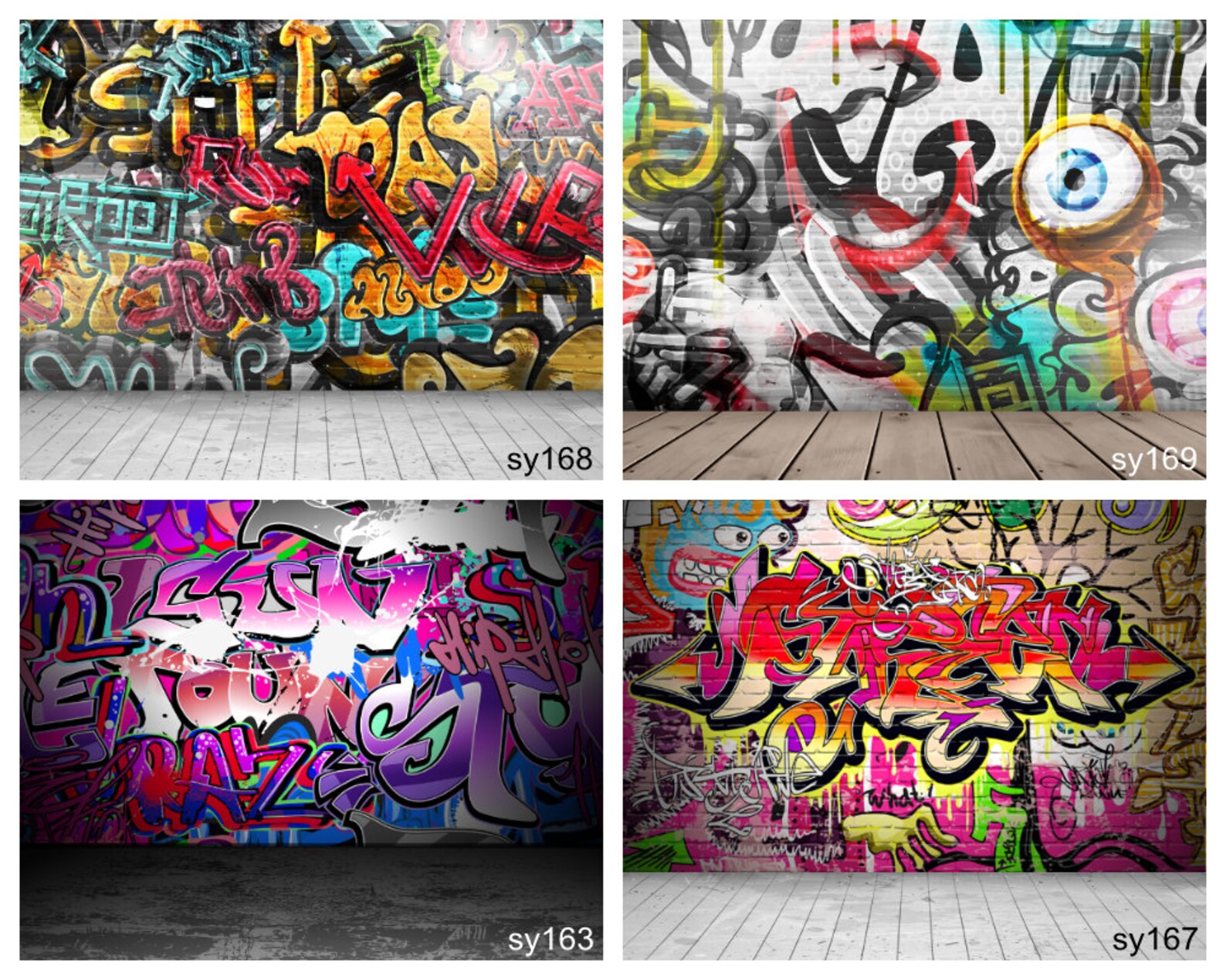 Graffiti Wall Backdropgraffiti Wall Wooden Floor - Etsy