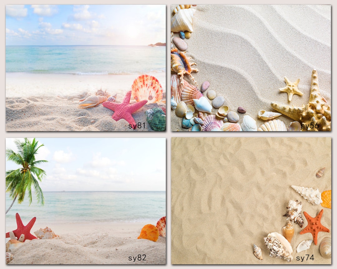 Beach Sand Vinyl Backdrop,white Sand Beach Sea Starfish Shell Conch ...
