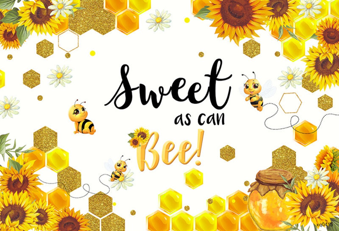 Bee Day BackdropYellow Honeycomb Sunflowers Bee Theme | Etsy