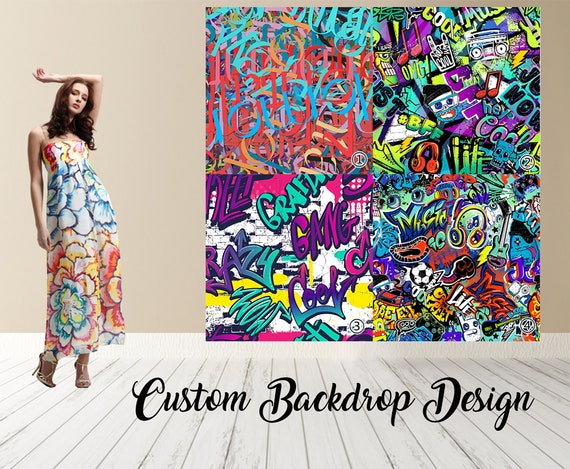 Graffiti Wall Backdropgraffiti Wall Wooden Floor - Etsy