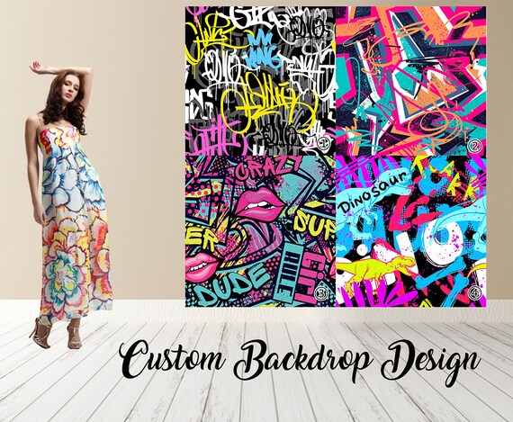 Graffiti Wall Backdropgraffiti Wall Wooden Floor - Etsy