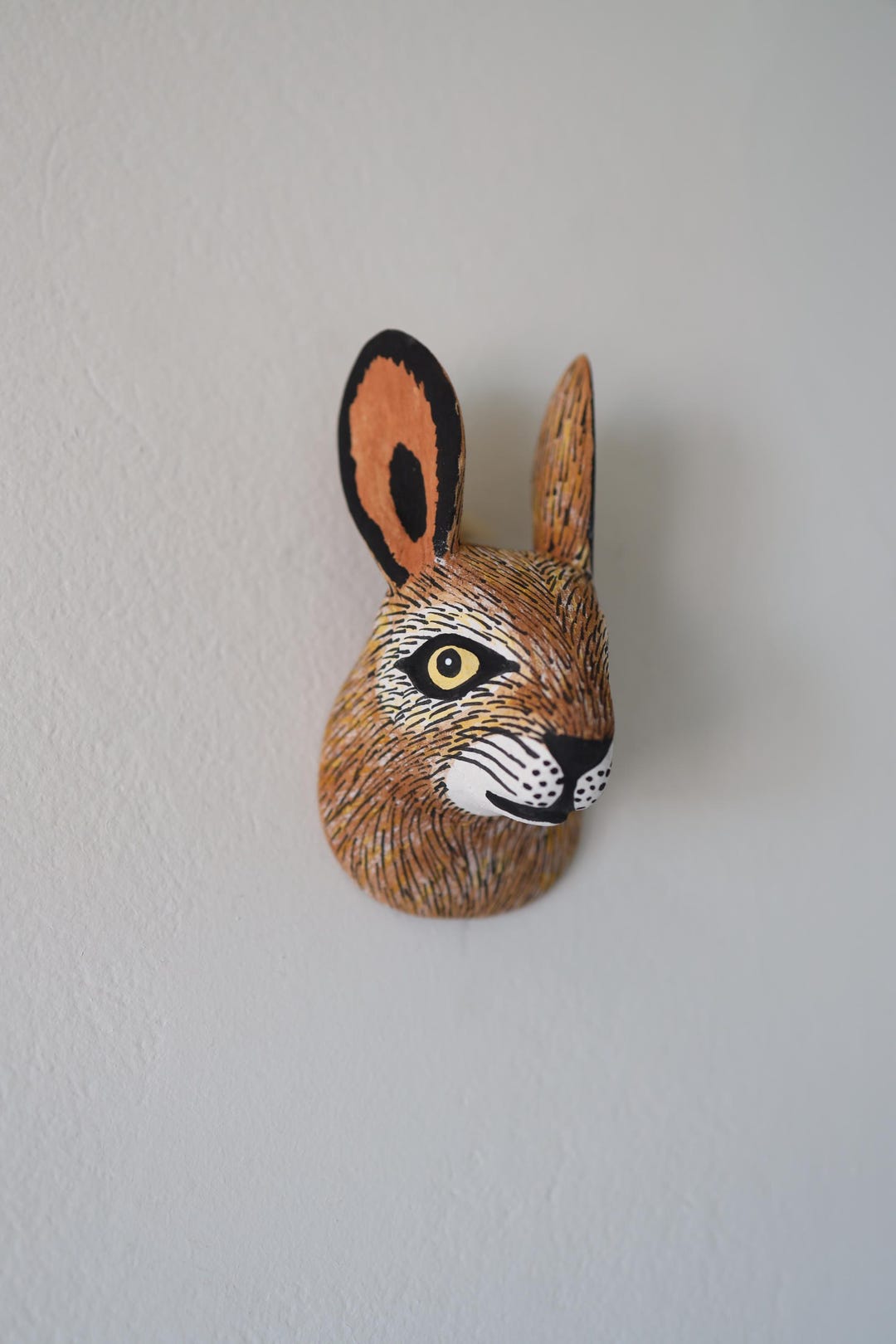 RABBIT Animal Art Mask Hand Carved Painted in Argentina by Native ...