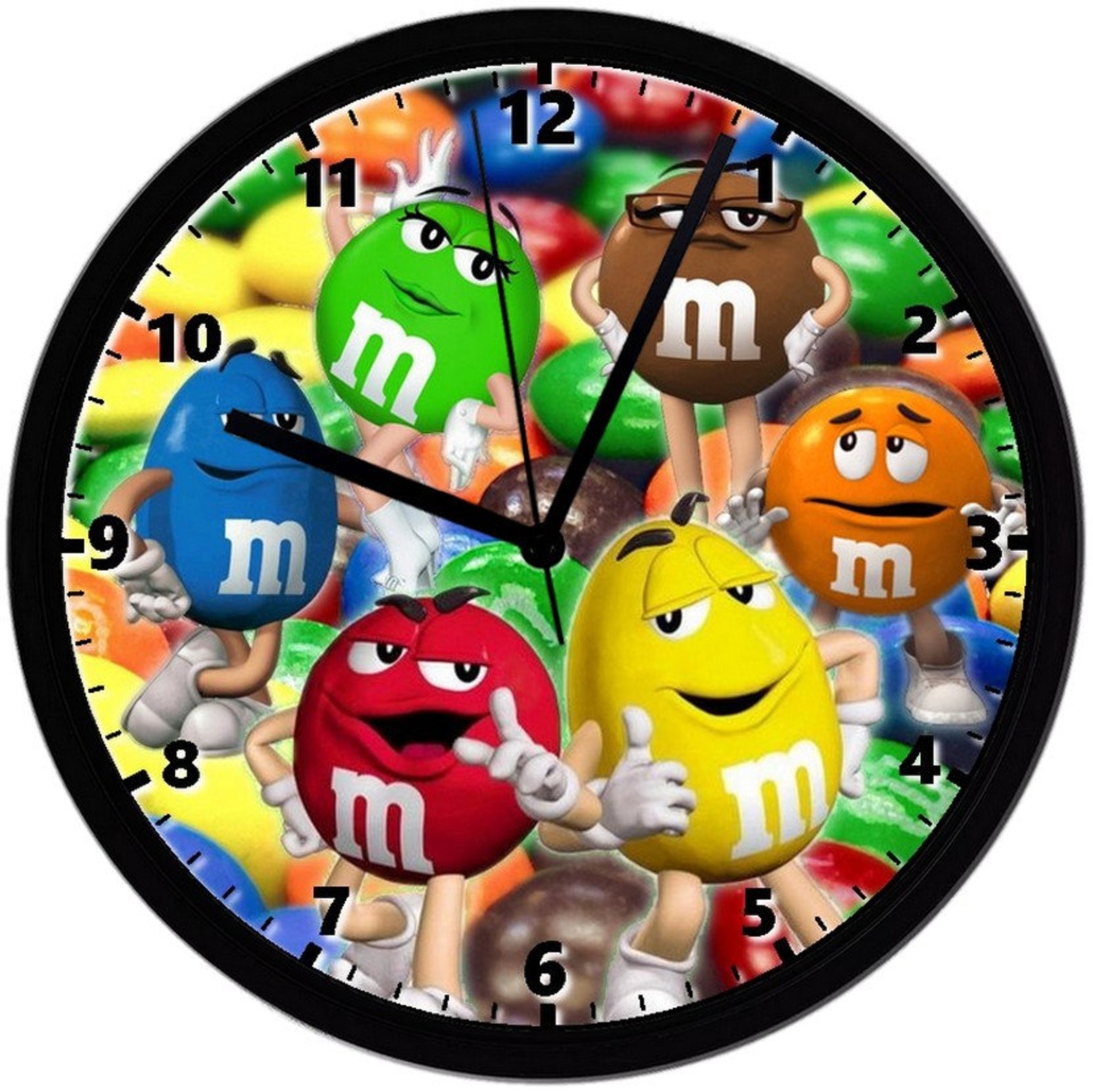 M&M's Candy Exclusive 8in. Unique Homemade Wall Clock | Etsy