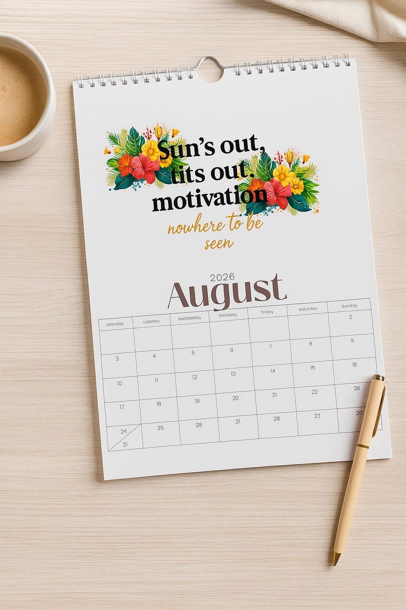 Funny Sarcastic 2026 Wall Calendar | Adult Humor Office Decor - Etsy