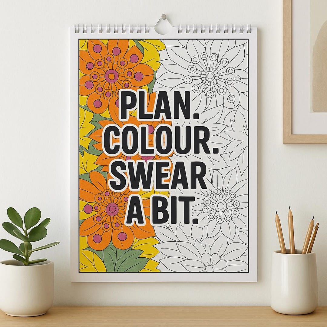 2026 Adult Colouring Wall Calendar | Funny Swear Word Gift - Etsy