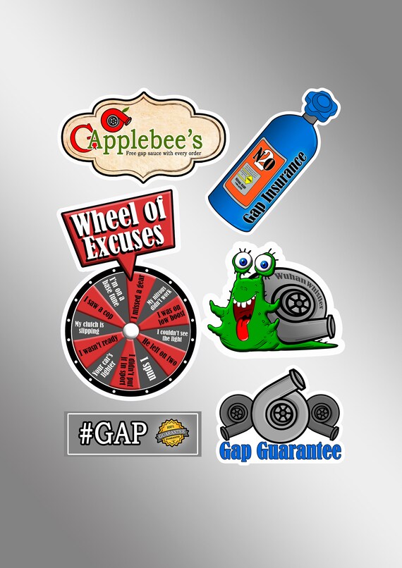 Gapped/Power Adders Die Cut Sticker Set Drag Racing | Etsy