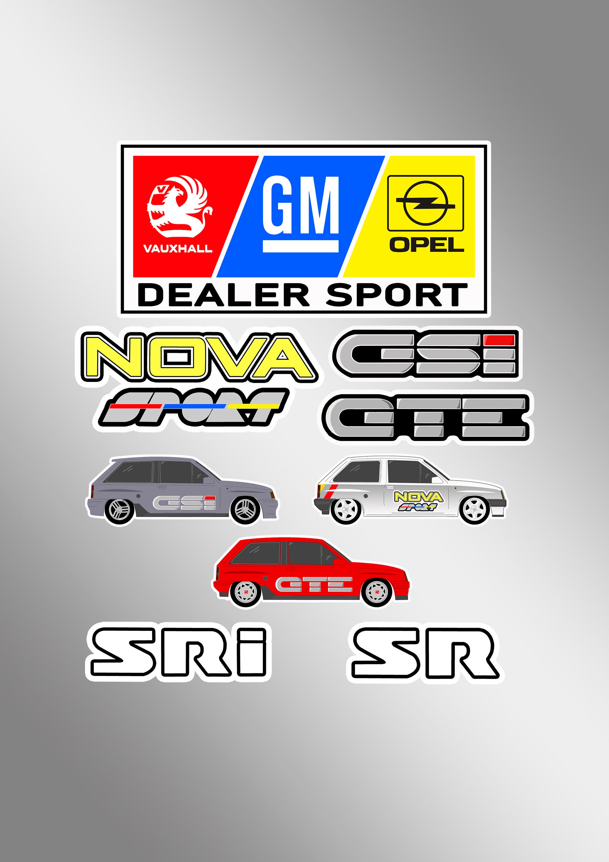 Vauxhall Nova Die Cut Sticker Set Sport GSI GTE SR | Etsy