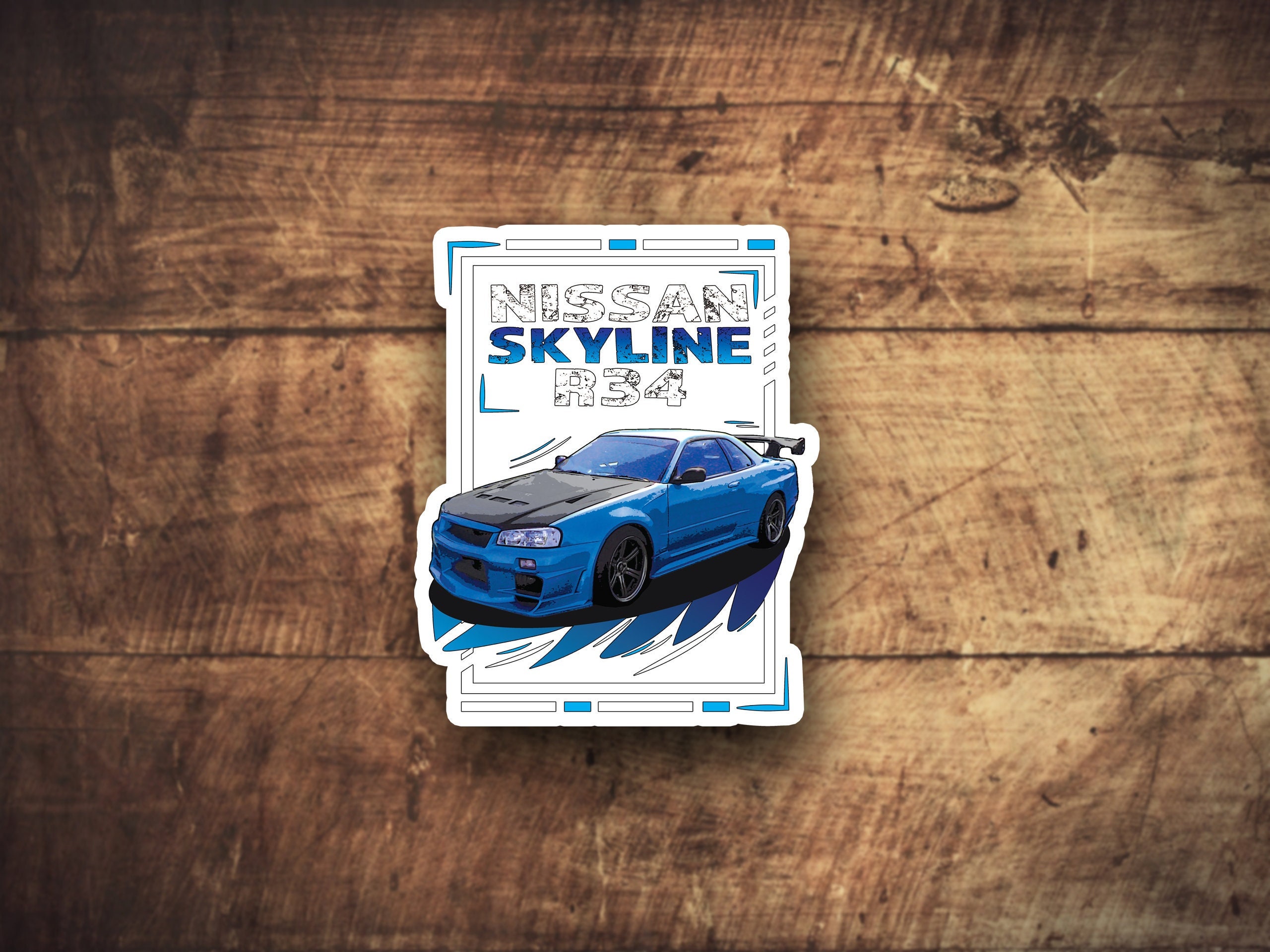 Nissan Skyline R34 Die Cut Sticker Outline Cut Permanent - Etsy