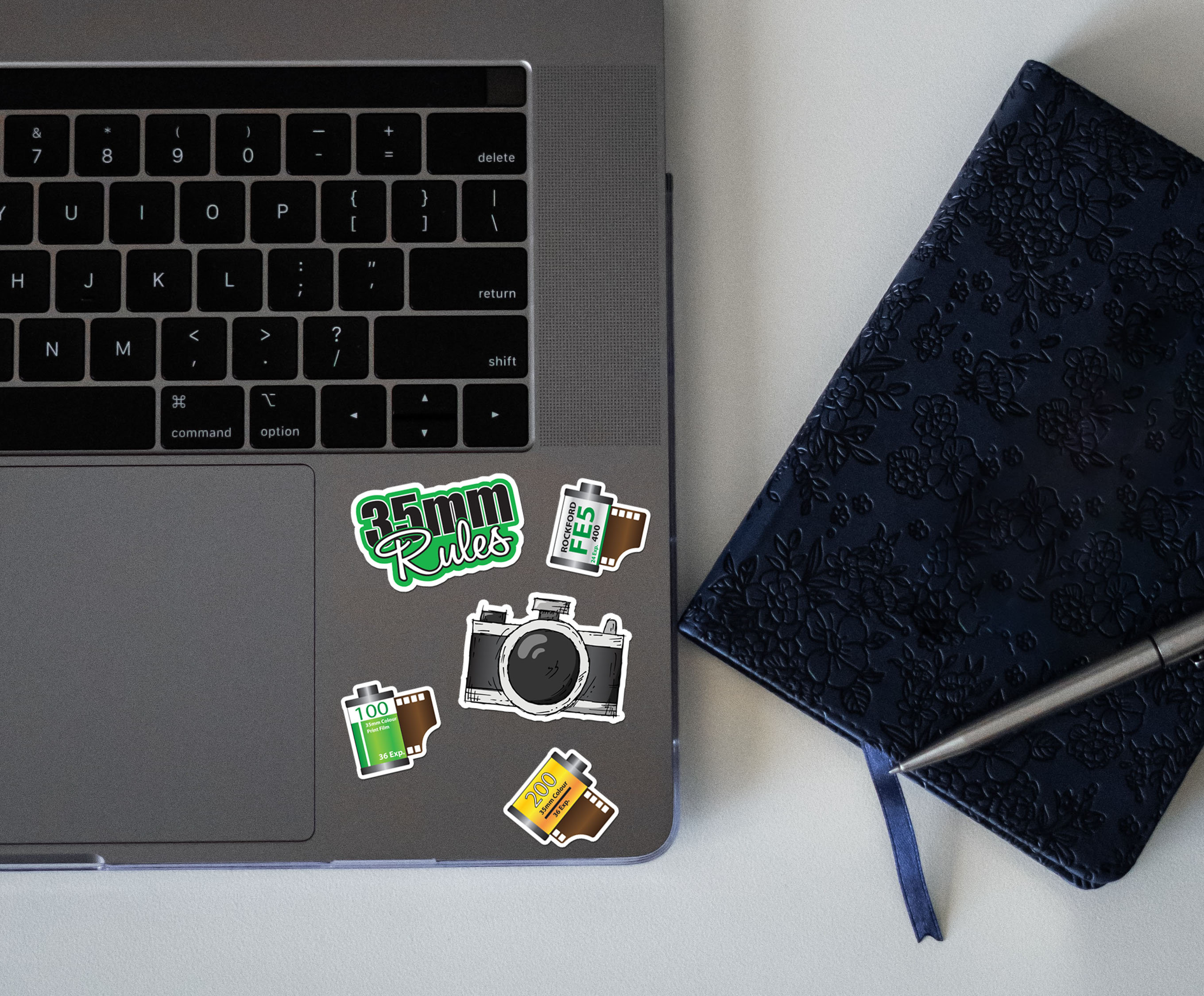 35mm Camera & Film Sticker Set - Die Cut Permanent Waterproof Decal ...