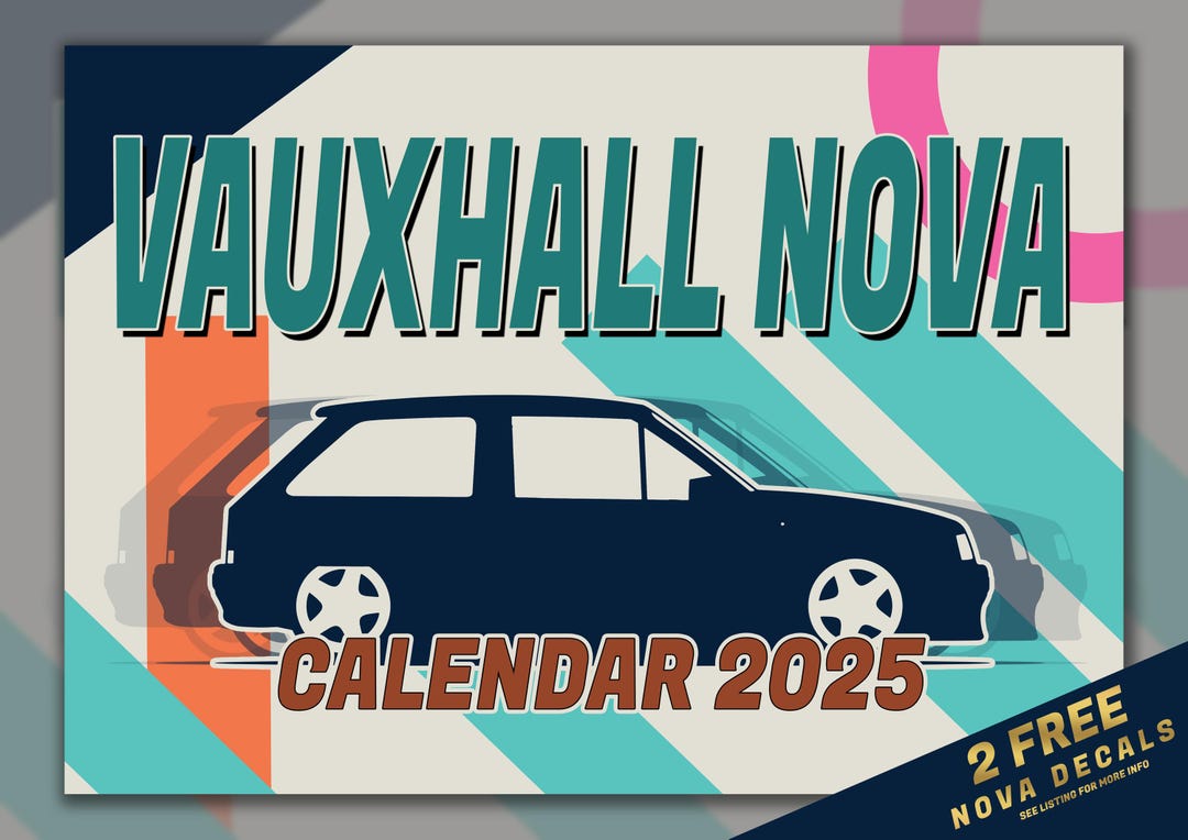 Vauxhall Nova Calendar 2025 A4 or A3 - Etsy