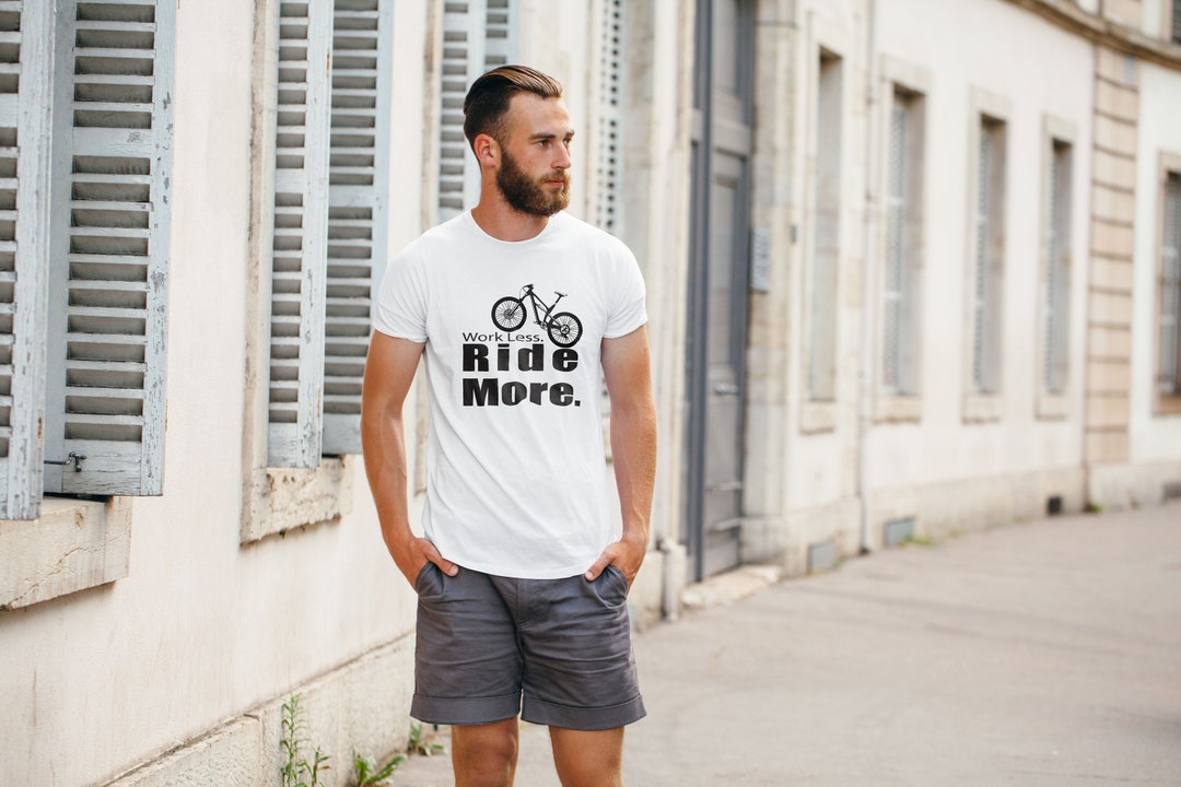 Work Less, Ride More T-shirt Mountain Bike Merch Graphic Tee Mtb ...