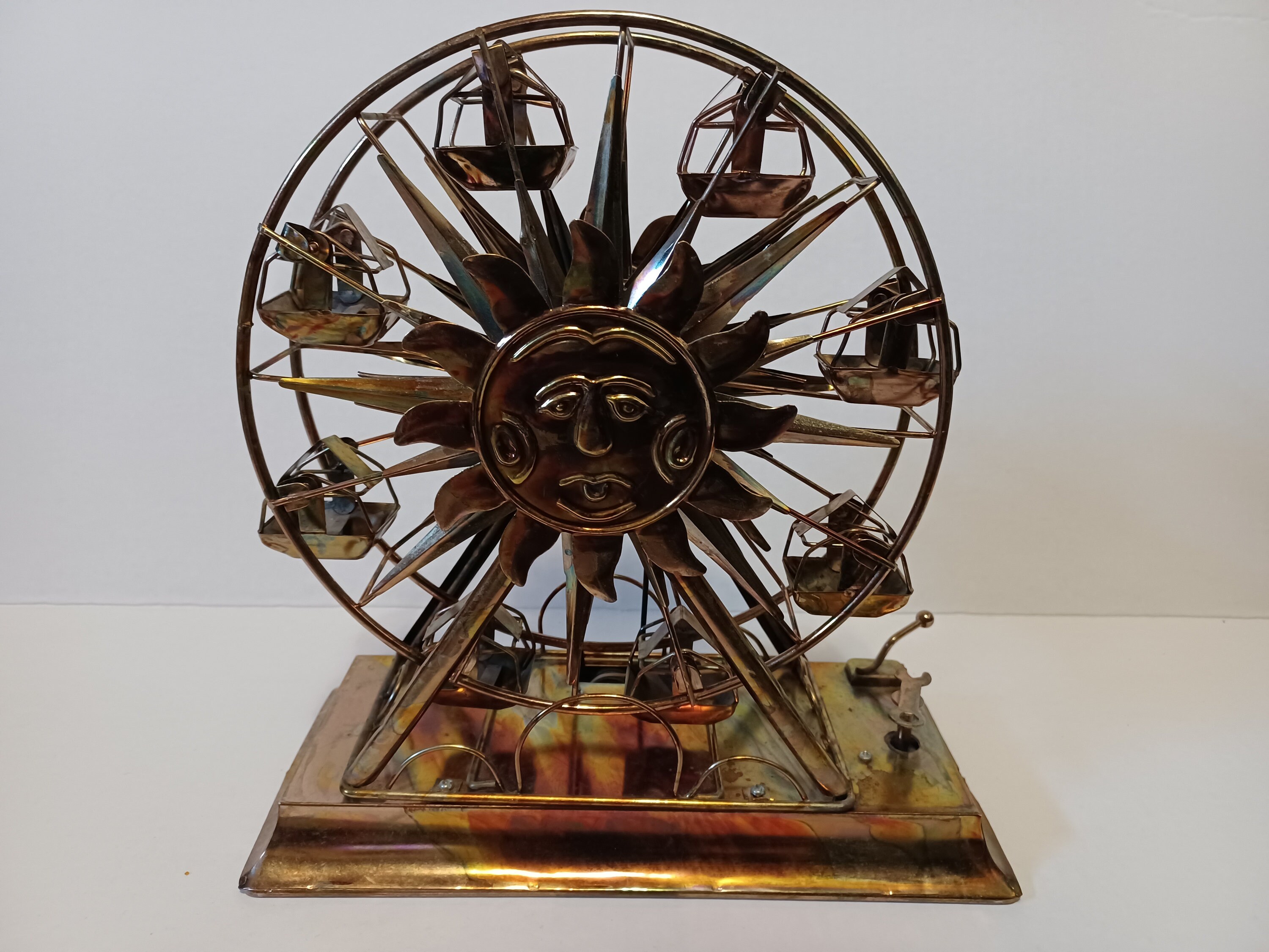 Art & Collectibles Vintage Copper Handmade Musical Wind-up Ferris Wheel ...